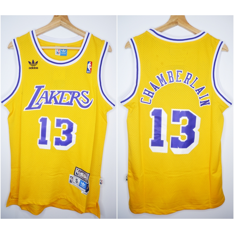 Jual JERSEY BASKET NBA CLASSIC HWC LAKERS #13 WILT CHAMBERLAIN KUNING ...