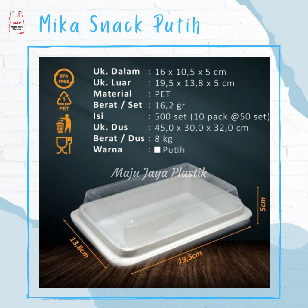 Jual Kotak Milk Bun Mika Snack Box Putih kotak Snack Box 16x11x6 Mika ...