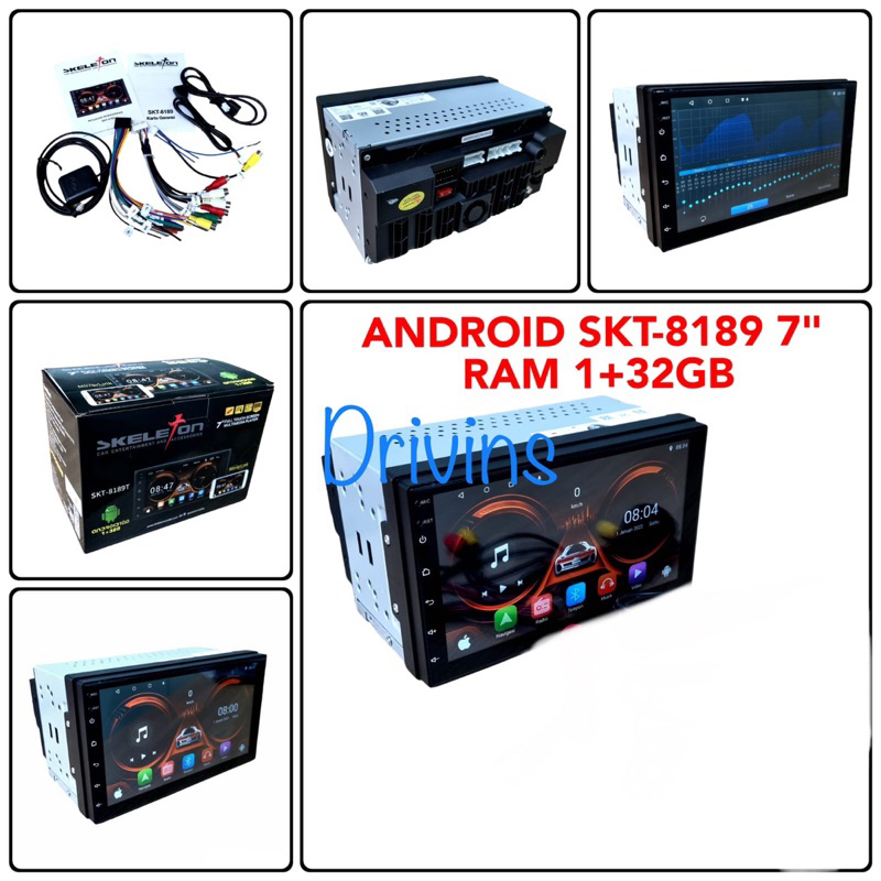 Jual HEAD UNIT DOUBLE DIN ANDROID SKELETON SKT-8189 7” INCH RAM 1+32GB VOICE COMMAND UNIVERSAL ...