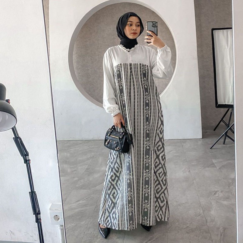 Jual Shasya dress toraja putih, dress tenun troso, dress wisuda, dress ...