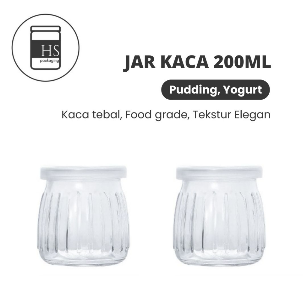 Jual HS PACKAGING Toples Kaca Tekstur 200ml Pudding Cristal | Shopee ...