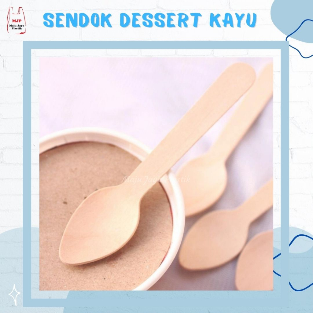 Jual (Isi 10pcs) Sendok Puding Es Krim Dessert Ice Cream Kayu Wooden ...