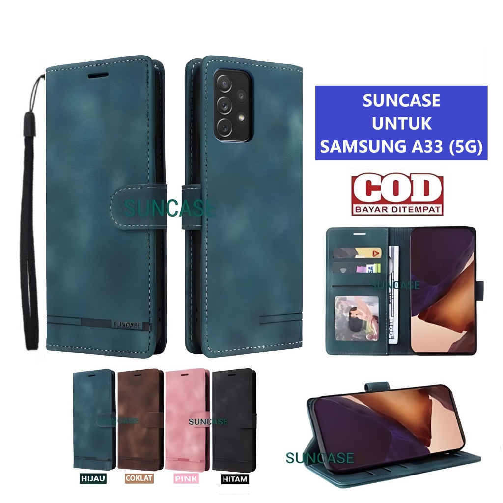 Jual Casing SAMSUNG A33 (5G) model flip buka tutup case kulit ada ...