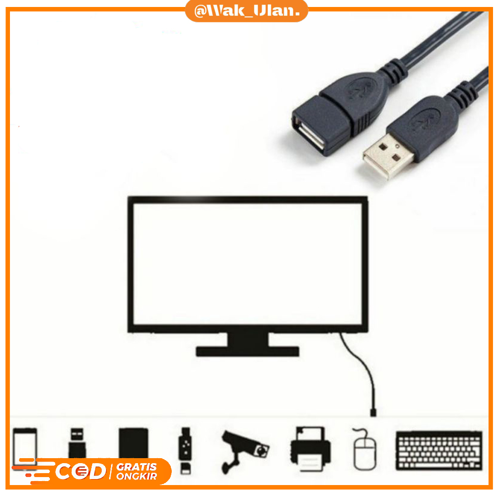 Jual KABEL WIRED USB EXTENTION 2.0 JSTECH 1.5M 1.5 M 1.5 METER BLACK ...