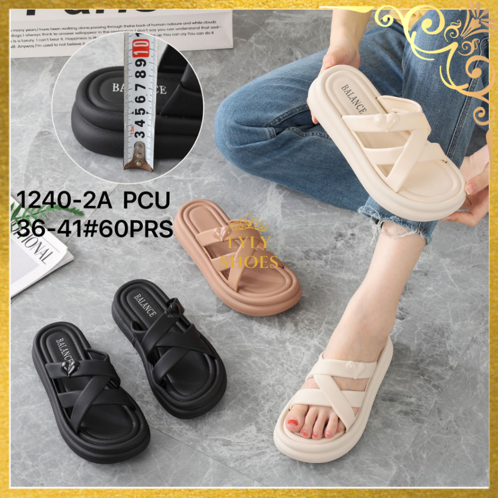Jual Sandal Selop Jelly Wanita Import Balance Tali Silang Hak Sedang ...