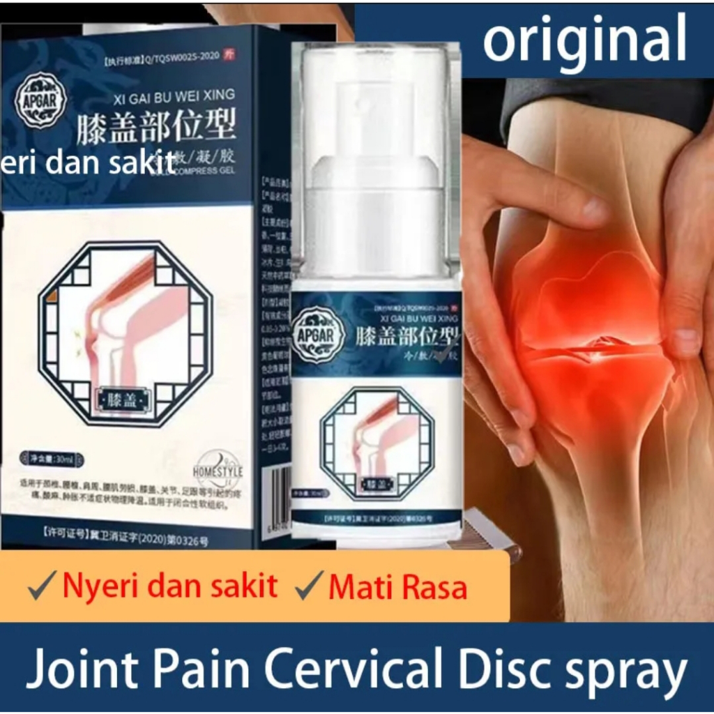 Jual ORI 100% APGAR Spray Obat Pereda Nyeri Lutut Semprot Lumbar ...