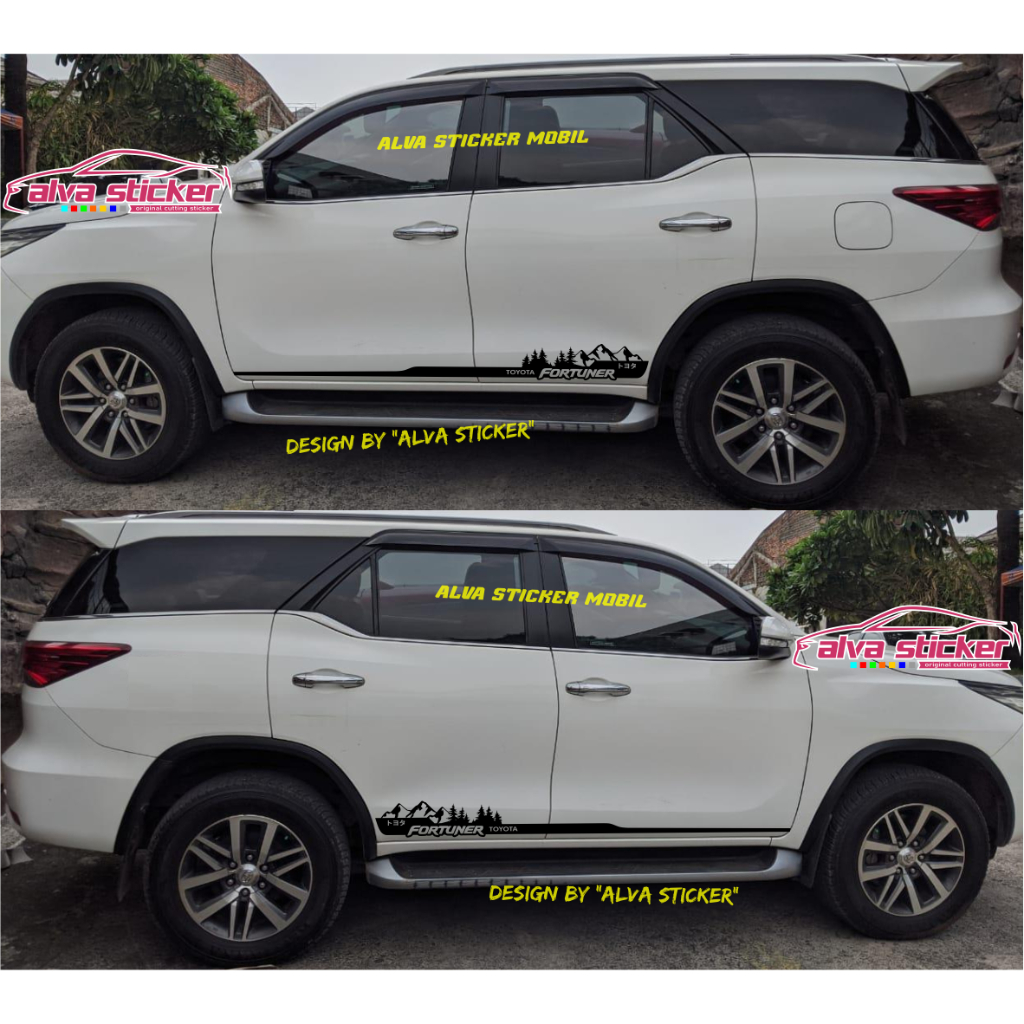 Jual new design sticker fortuner stiker fortuner list body mobil toyota ...