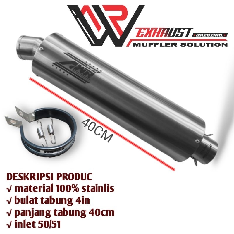 Jual slincer knalpot racing original AWR tabung 4in long 40cm Inlet 50/ ...