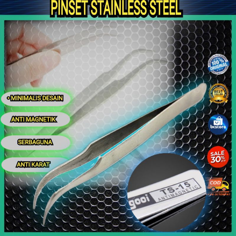 Jual GOOI Pinset Siku Stainless Steel Laboratorium | Shopee Indonesia