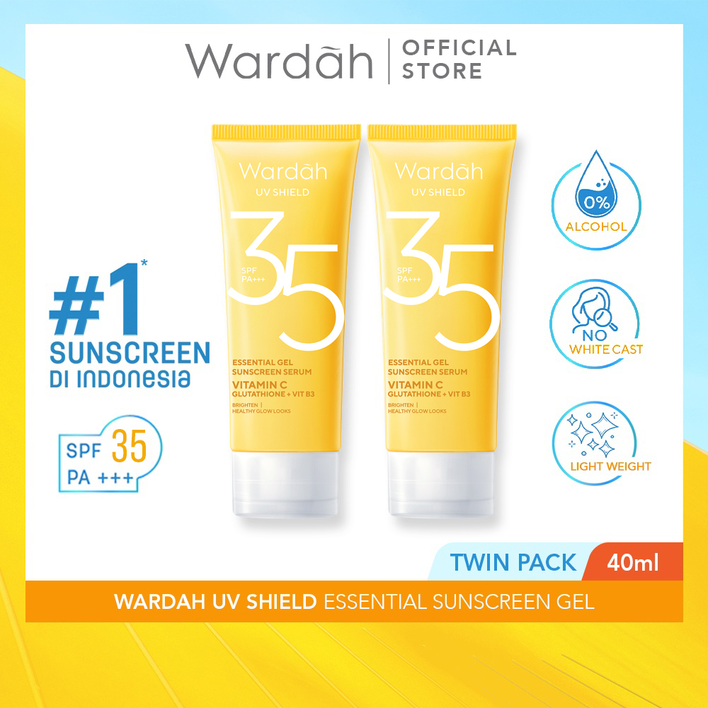 Jual Wardah UV Shield Essential Sunscreen Gel SPF 35 PA+++ 40ml ...
