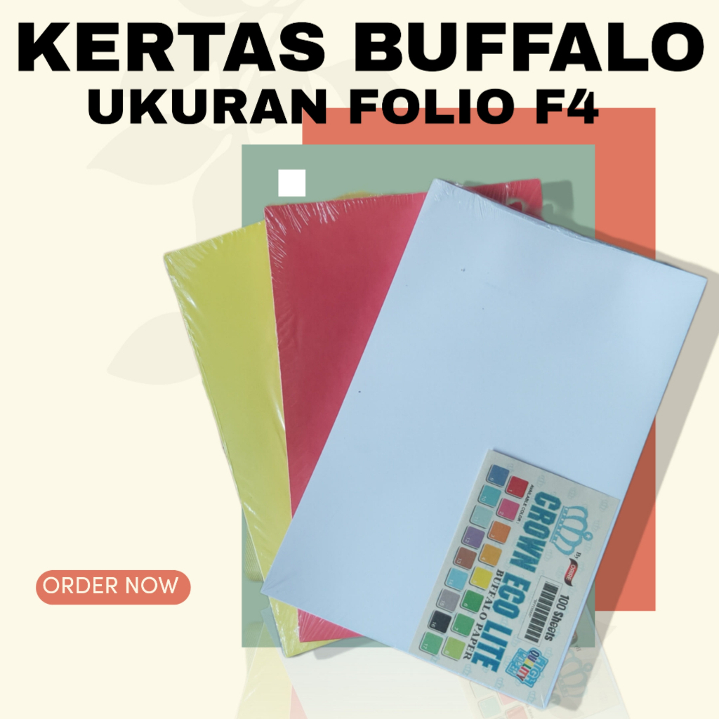 Jual KERTAS BUFFALO POLOS UKURAN FOLIO F4 HARGA PER 50 LEMBAR | Shopee Indonesia