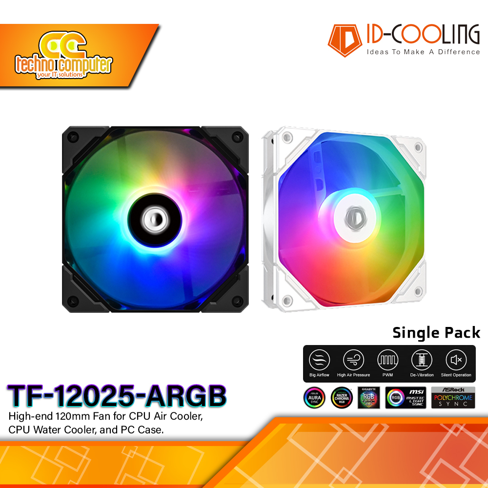 Jual FAN CASING ID-COOLING TF-12025 ARGB - 12cm/120mm ARGB PWM Fan Single Pack | Shopee Indonesia