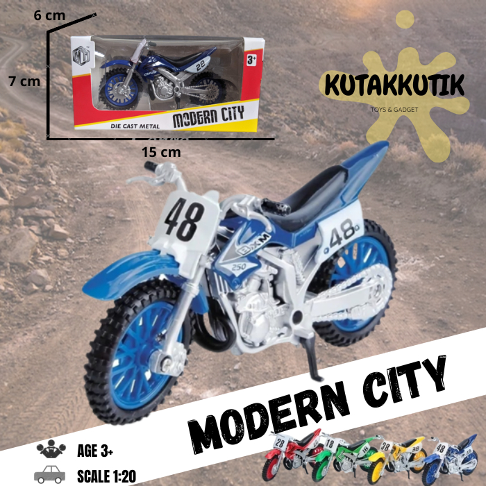 Jual Mainan Motor Trail Balap Diecast Modern City Skala 1:20 | Shopee ...