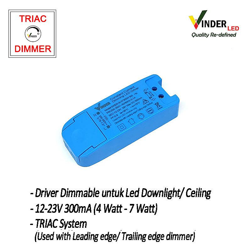 Jual VINDER Triac Dimmable Driver Ballast Ballas Travo LED Downlight 4w ...