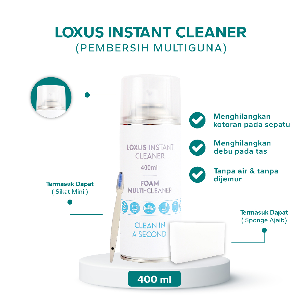 Jual Loxus Instant Cleaner Pembersih Tas Sepatu Dinding Dan Interior ...