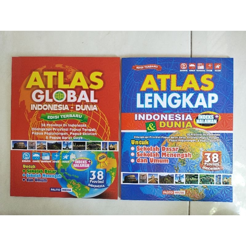 Jual ATLAS Global Dan Lengkap 38 Propinsi Indonesia Dunia Edisi Baru ...