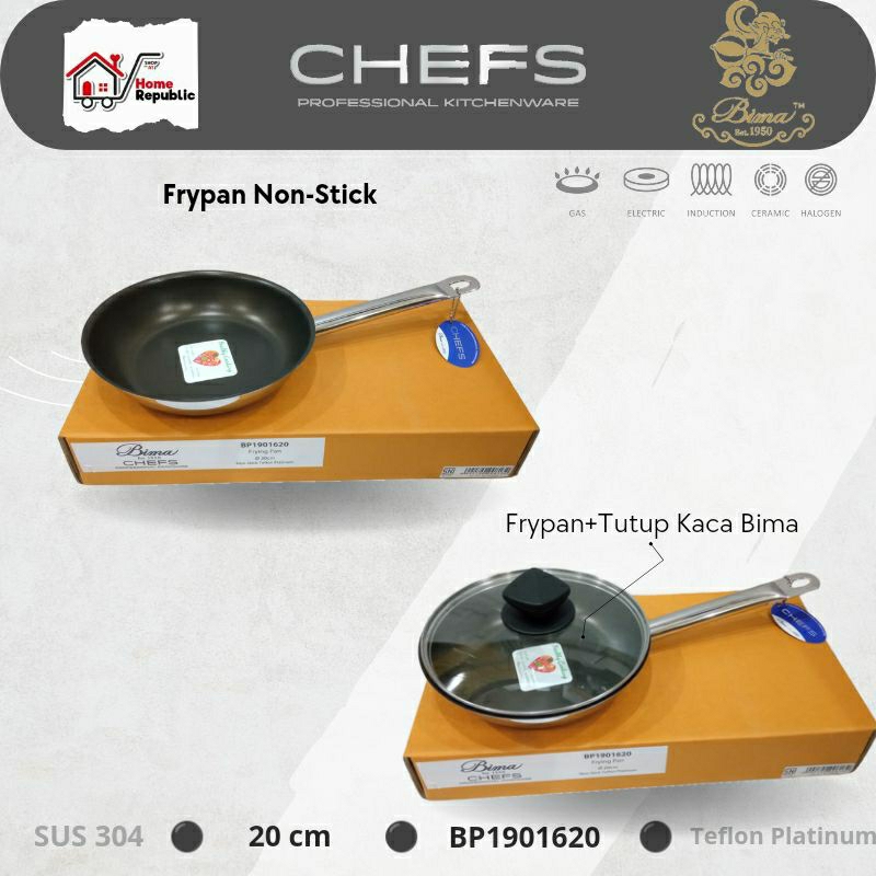 Jual BIMA CHEFS FRYPAN TEFLON NON STICK BP1901620 | Shopee Indonesia