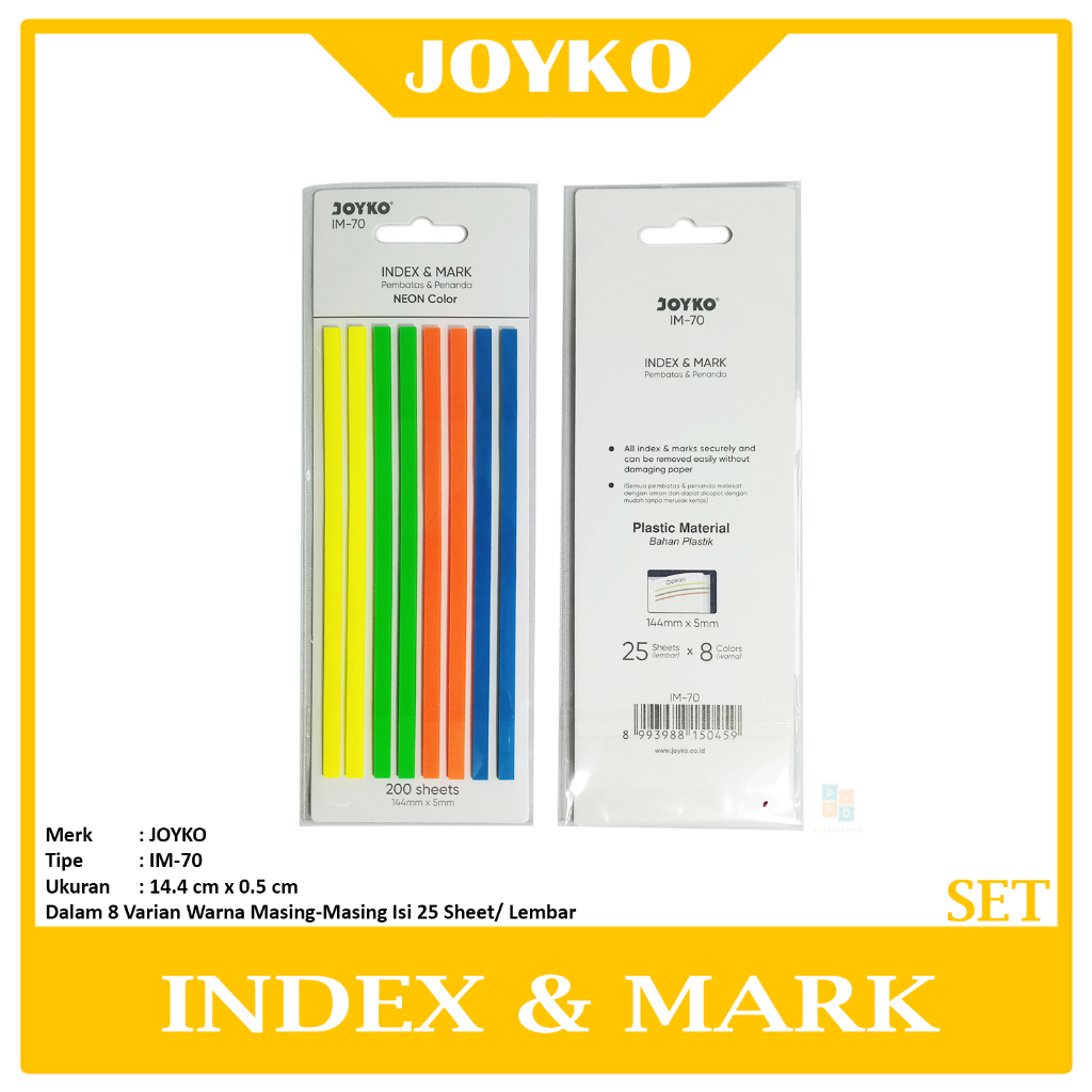 Jual JOYKO - Index & Memo IM-70 (Neon) - Set | Shopee Indonesia