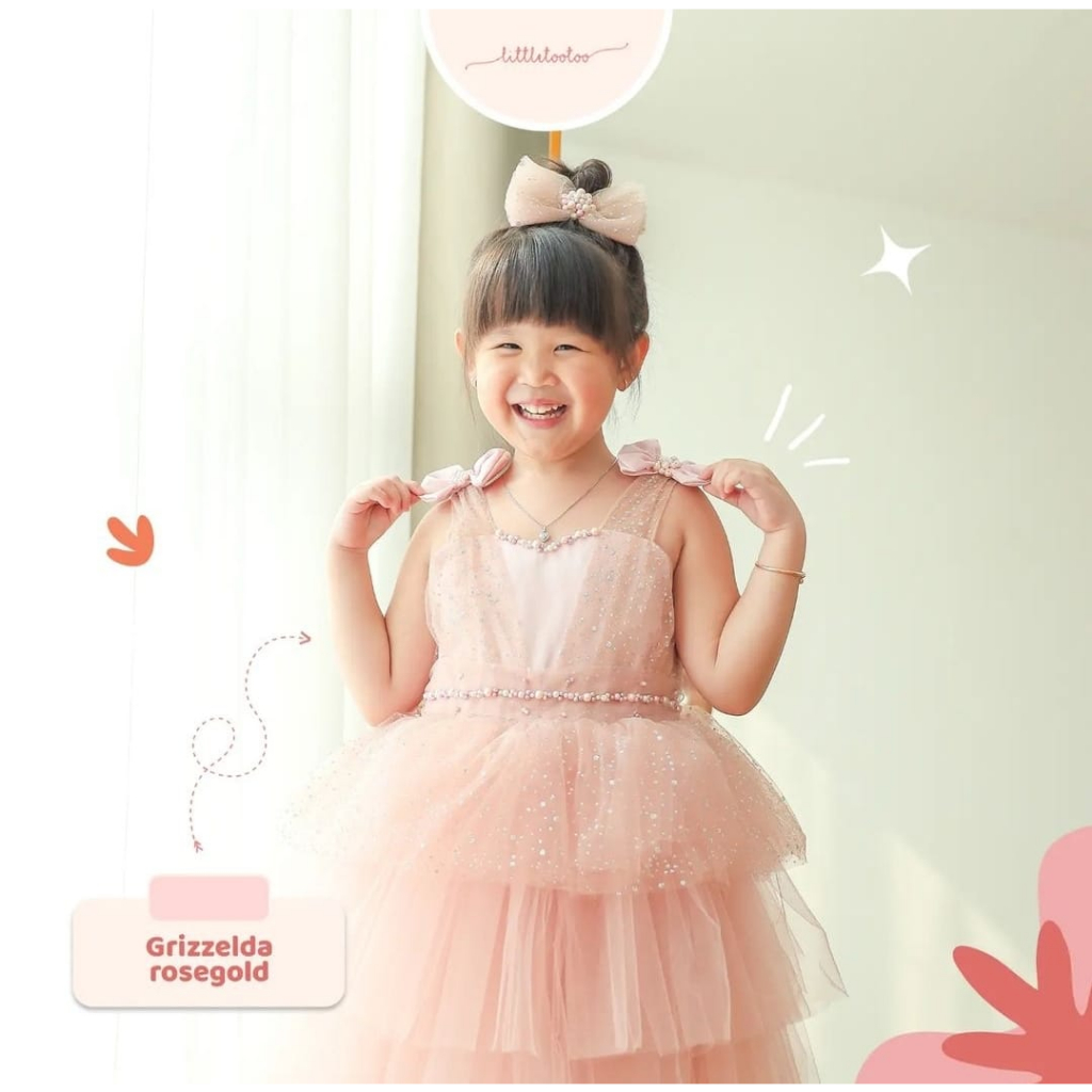 Jual LITTLE TOOTOO KIDS - Grizzelda kids dress rosegold / dress anak ...