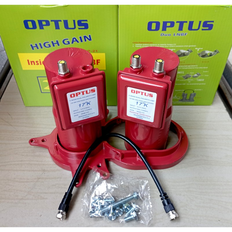Jual OPTUS LNB C-Band Duo ( 2 Tabung untuk 1 Receiver ) OP-21 | Shopee ...