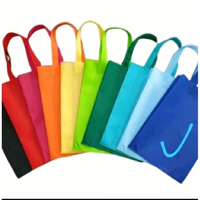 Jual 12 pcs-Tas Goodie Bag Tote Handle Spunbond (ultah / lebaran ...