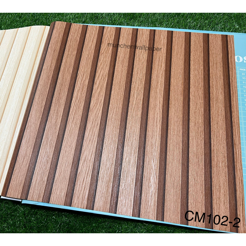 Jual Wallpaper Dinding Motif Kisi Kisi Kayu Coklat Abu Hitam Cream