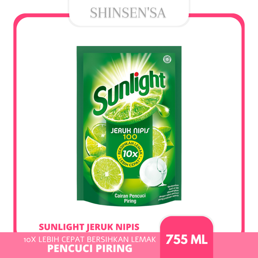 Jual Sunlight Jeruk Nipis 100 Cairan Pencuci Piring 755ml | Shopee Indonesia