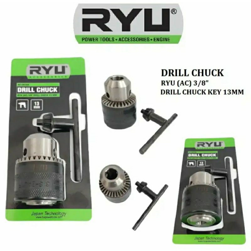 Jual Ryu Kepala Bor 13Mm Drill Chuck Key 13 mm 3/8 inch / Perkakas Bor ...