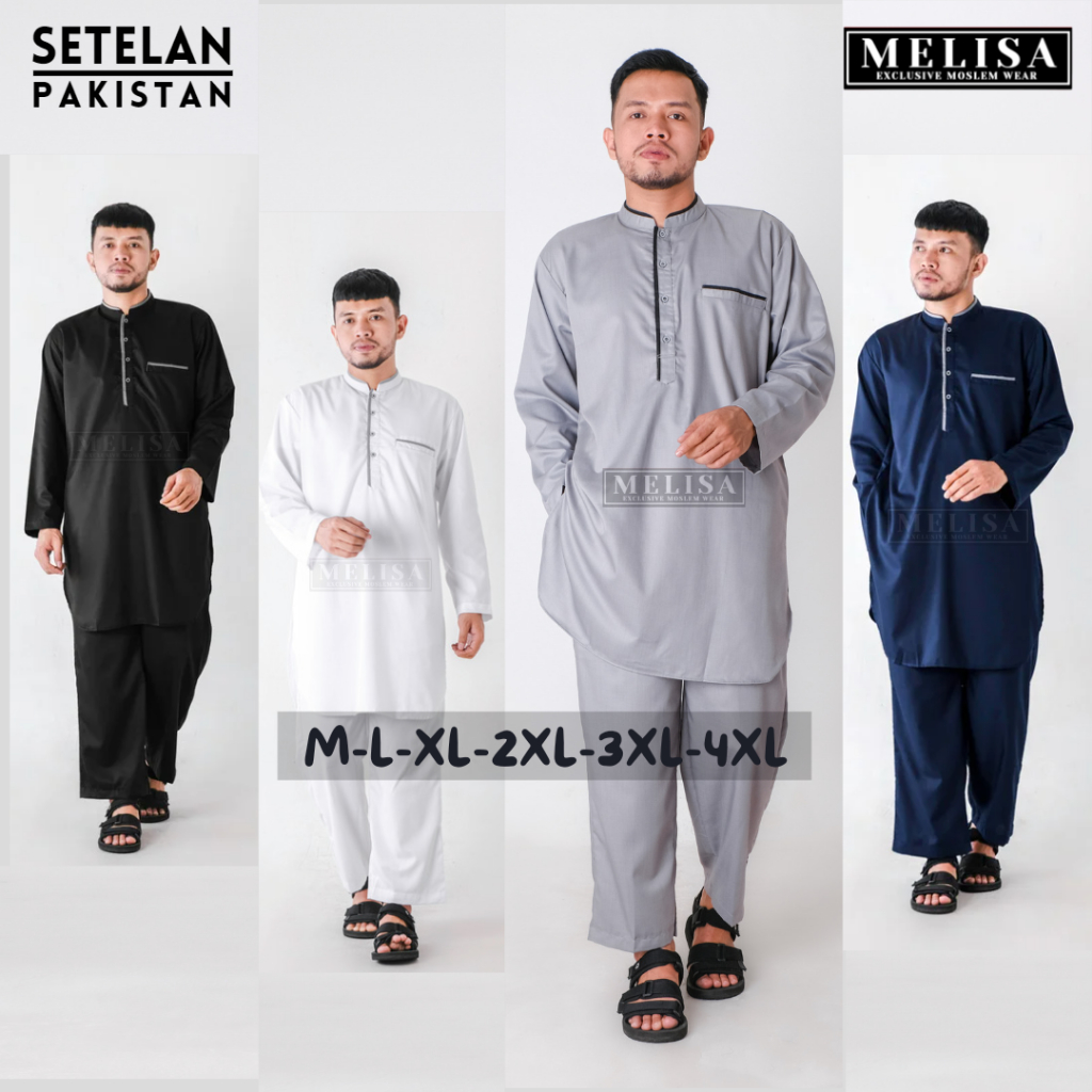 Jual Baju Koko Pria Setelan Kurta Pakistan Dewasa Lengan Panjang Bahan ...