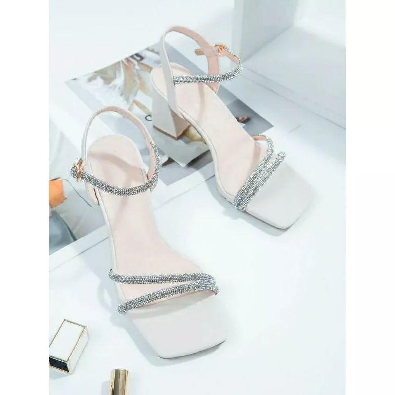 Jual sandal hak tahu permata L 2D super premium size 35-42 | Shopee ...