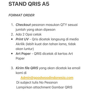 Jual Stand Qris / QR bahan Akrilik A5 cetak Print Uv dan Art Paper ...