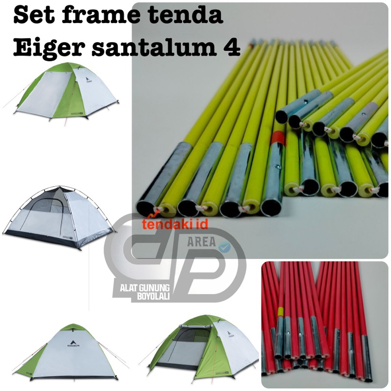 Jual 1 set lonjor panjang rangka tenda Set frame tenda santalum 4p ...