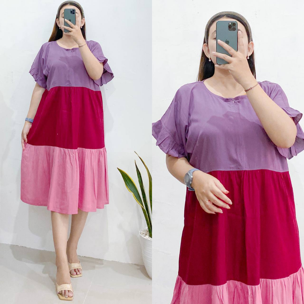 Jual MOWEAR - LOLIPOP DRESS / DRESS SUSUN PELANGI / DRESS SUSUN RAYON ...