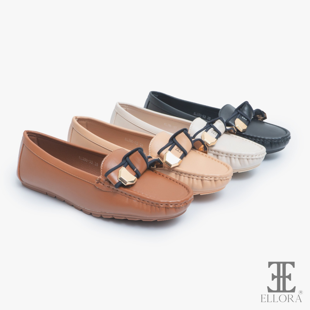 Jual ELLORA EL 280-93 Sepatu Flat Wanita Loafers Kerja Import | Shopee ...