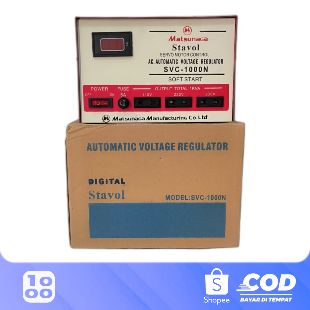 Jual Stavolt SVC 1000W Matsunaga / Stabilizer SVC 1000VA MTS / 1000 Watt | Shopee Indonesia