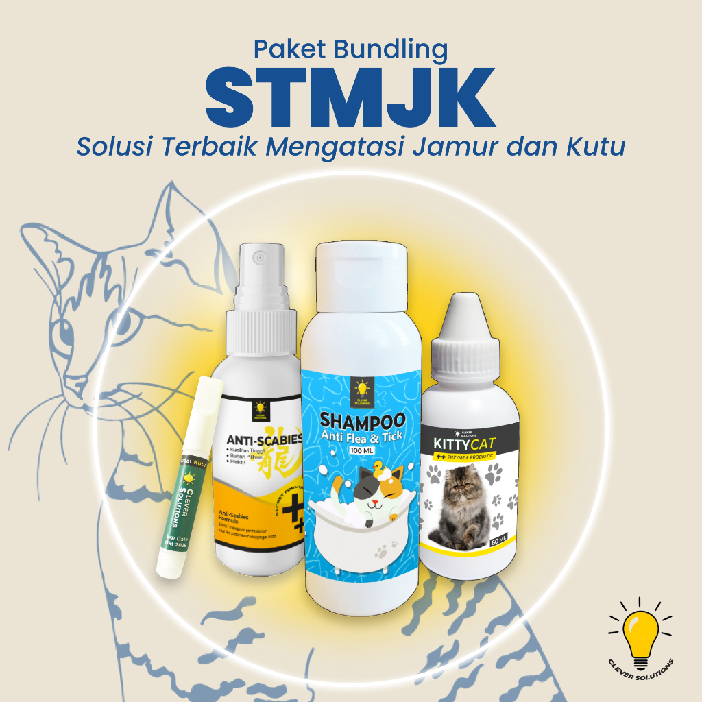 Jual Clever Solutions - Paket Solusi Terbaik Mengatasi Jamur dan Kutu (STMJK) - Shampoo Anti ...