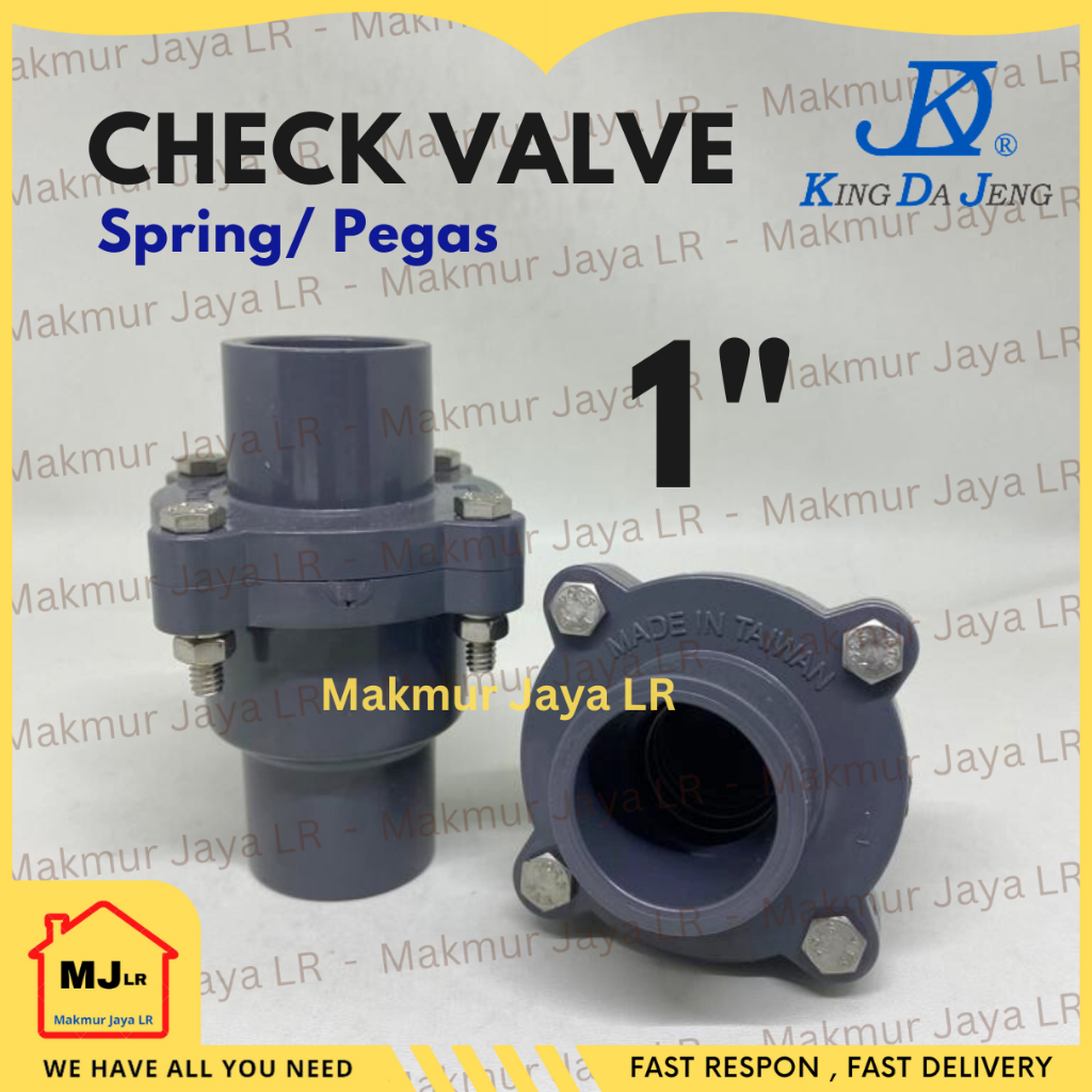 Jual Check Valve 1" 1 inch PVC KDJ TAIWAN - Katup Peer / Pegas / Tusen Klep / Checkvalve AW ...