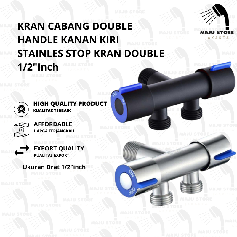 Jual (MSJ) - Kran Cabang Double Handle Kanan Kiri Stainless Stop Kran ...