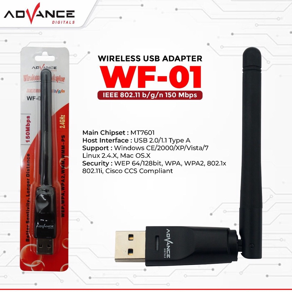Jual USB Dongle Wifi ADVANCE WF-01 MT7601 STB digital Receiver Laptop | Shopee Indonesia