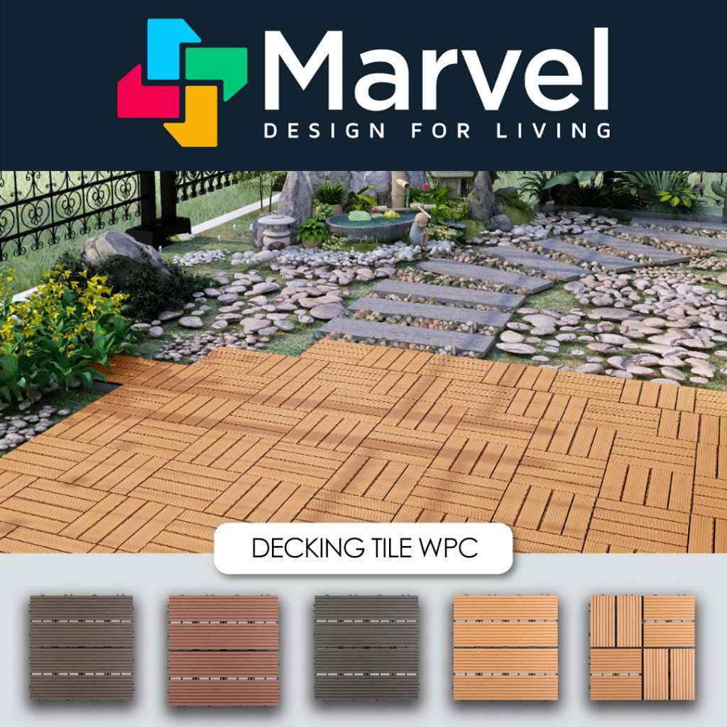 Jual Decking kayu WPC Decking Tiles Marvel Lantai Outdoor Teras Taman ...