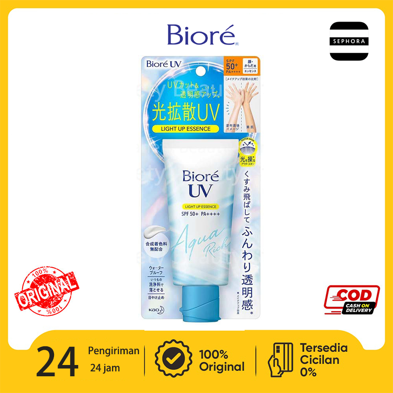 Jual Biore UV Aqua Rich Light Up Essence SPF 50 PA++++ 70gr-Biore UV sunscreen Skincare Wajah ...