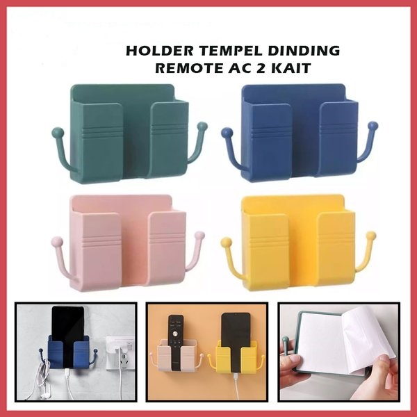 Jual *RS* Rak Gantungan HP Holder Tempel Dinding Tempat Remote AC TV 2 ...