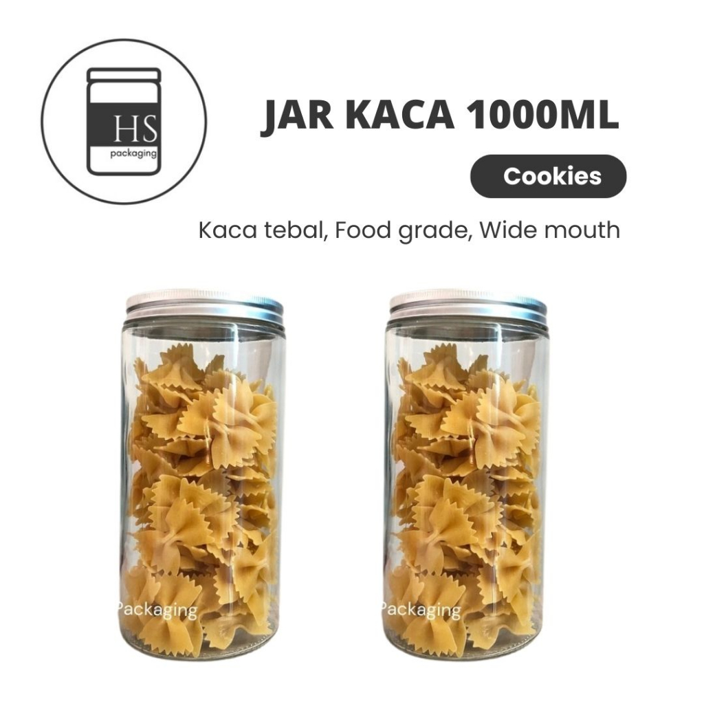 Jual HS PACKAGING - 1000ml Toples Jar Botol Kaca / Glass Jar | Shopee ...