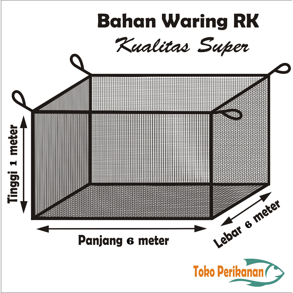 Jual TOKO PERIKANAN - Keramba/Jaring/Waring/Hapa ikan ukuran ( 6 m x 6 ...