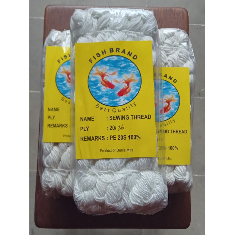 Jual BENANG RAMI PUTIH | TALI PENGIKAT UANG FISH BRAND | Shopee Indonesia