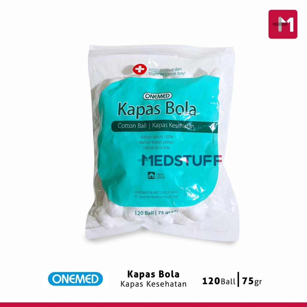 Jual Kapas Bola ONEMED Cotton Ball isi 120 balls | Shopee Indonesia