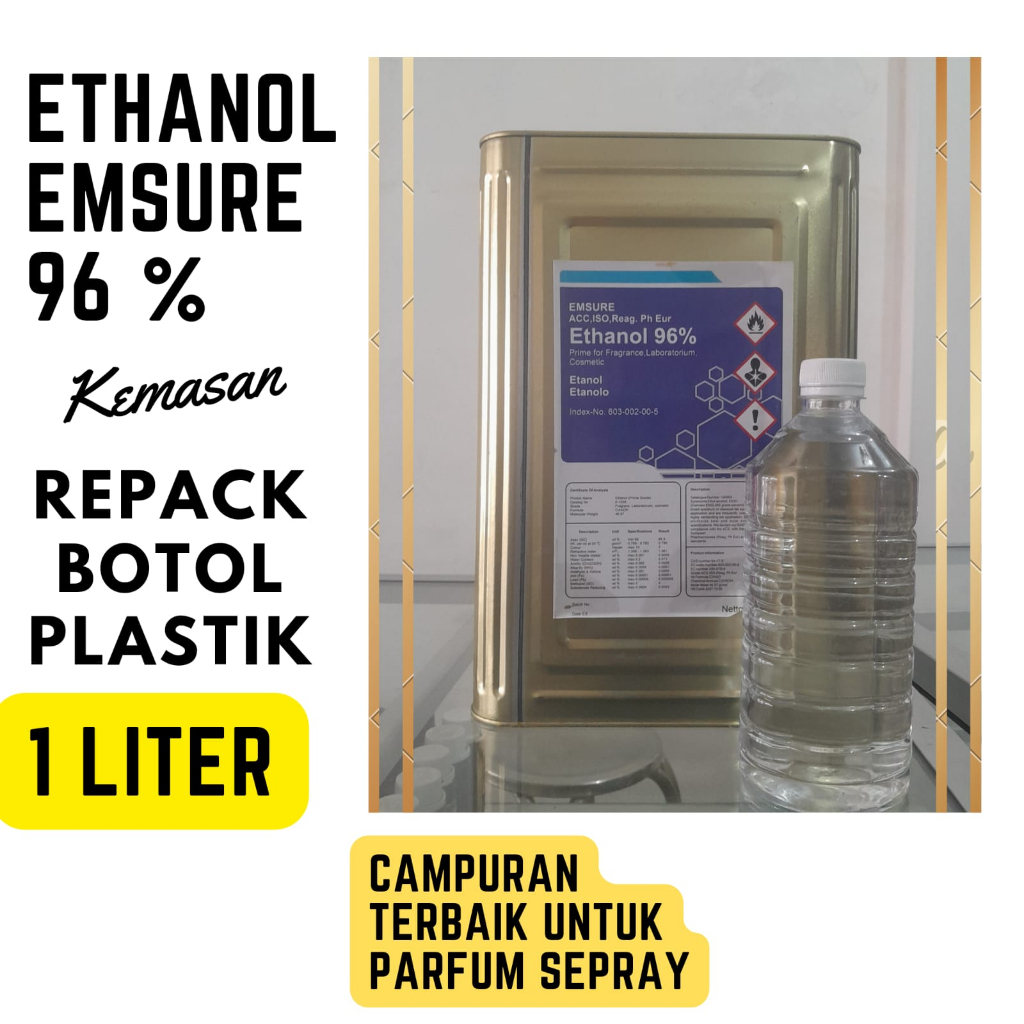 Jual 1 LITER ETHANOL EMSURE 96 % CAMPURAN PARFUM TERBAIK KEMASAN 1 ...