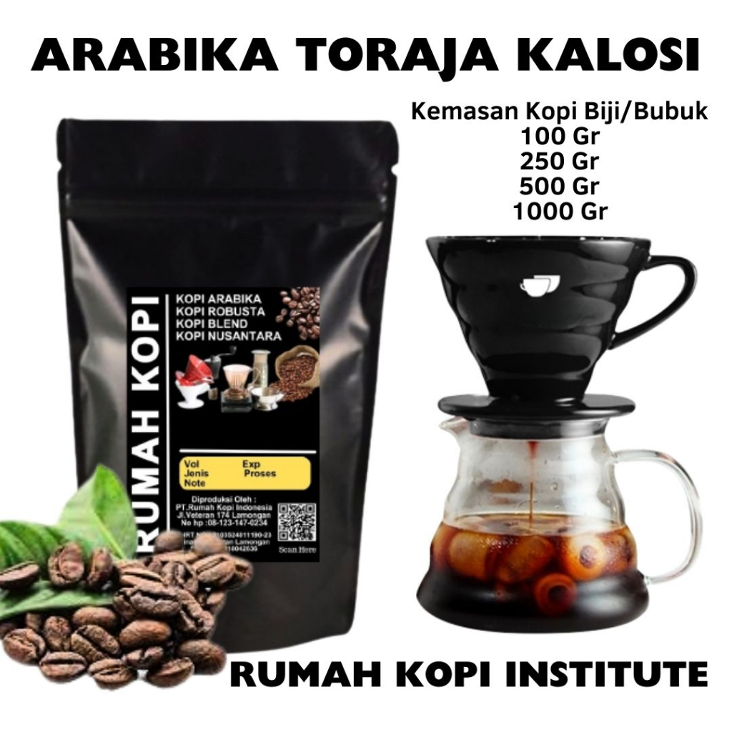 Jual Kopi Arabica Toraja Kalosi Premium Rumah kopi Bisa Biji dan Bubuk ...