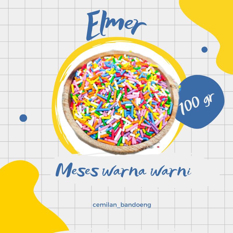 Jual Meses warna warni merk elmer kemasan 100gr | Shopee Indonesia