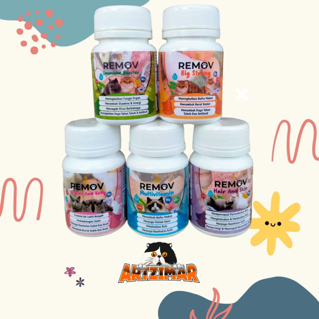 Jual Remov Obat Kucing Multivitamin Immune Booster Hair & Skin 30 ...